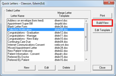 Customizing Collection Letters in Dentrix | Dentrix Canada