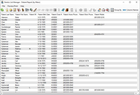 The Dentrix List Manager | Dentrix Canada
