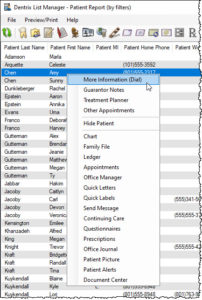 The Dentrix List Manager | Dentrix Canada