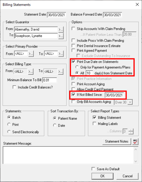 Tips for Generating and Sending Billing Statements | Dentrix Canada