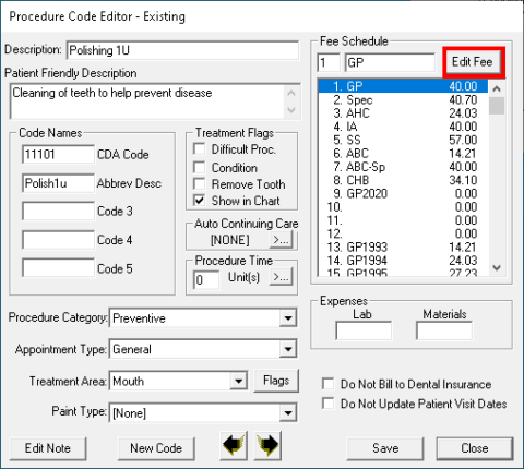 Manually Updating Fees and Fee Schedules | Dentrix Canada