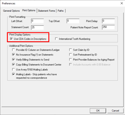 Adding CDA Codes to Ledger Printouts | Dentrix Canada