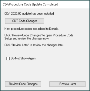 Updating CDA Codes in Dentrix for 2025 | Dentrix Canada